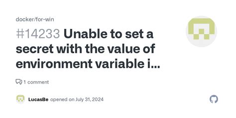 Unable To Set A Secret With The Value Of Environment Variable In