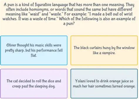 A Pun Is A Kind Of Figurative Language That Has