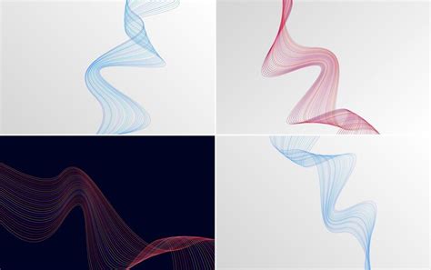 현대 웨이브 곡선 추상 프레젠테이션 배경 팩 무료 벡터