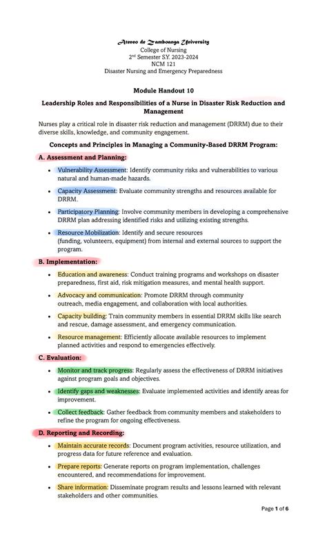 Module Handout 10 Ateneo De Zamboanga University College Of Nursing 2 Nd Semester S 2023