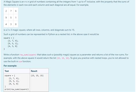 Solved A Magic Square Is An Nxn Grid Of Numbers Containing