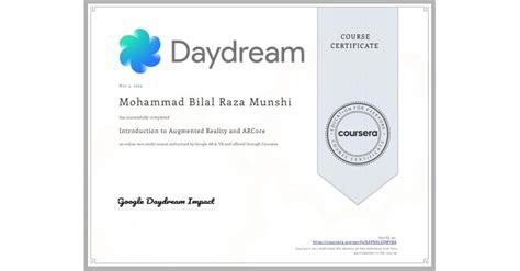 Mohammad Bilal Raza On Linkedin Completion Certificate For Introduction To Augmented Reality