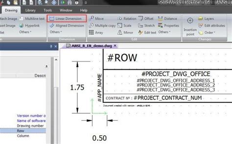 SOLIDWORKS Electrical Title Block Customization Rows Columns Computer Aided Technology