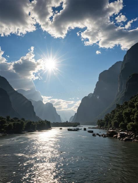 The Amazing Yangtze River By Day Stock Illustration Illustration Of