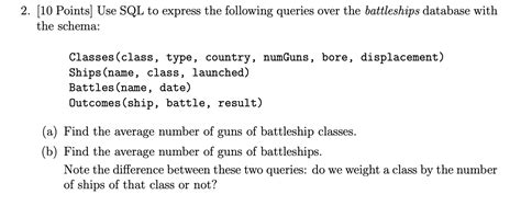 solved [10 points] use sql to express the following queries