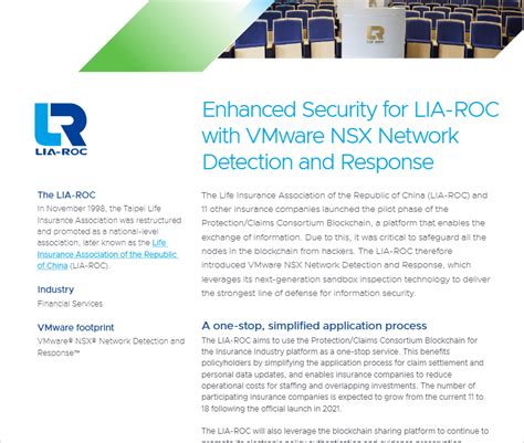 Enhanced Security For Lia Roc With Vmware Nsx Network Detection And