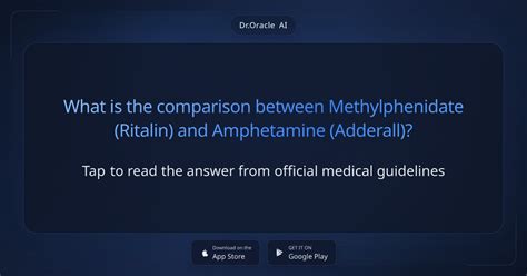 What Is The Comparison Between Methylphenidate Ritalin And Amphetamine Adderall