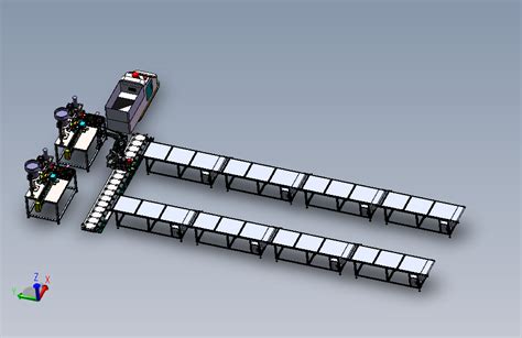 自动压铆钉机设备与机械手组合模拟 Solidworks 2020 模型图纸下载 懒石网