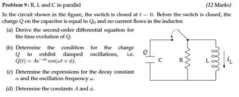 Solved Problem R L And C In Parallel In The Circuit Chegg