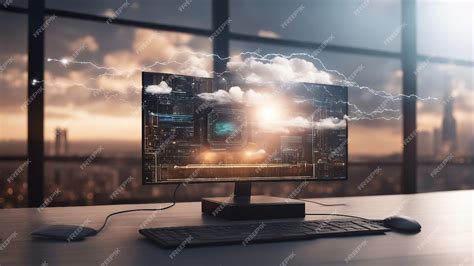 Cloud Computing Technology Concept With 3d Rendering Digital Screen With Circuit Cloud Display