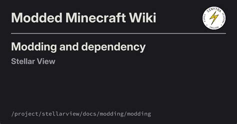 Modding And Dependency Stellar View