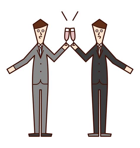 건배하는 사람 남성의 그림 무료 일러스트 소재집 Kukukeke