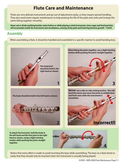 Flute Care And Maintenance Assembly Download Free Pdf Lubricant