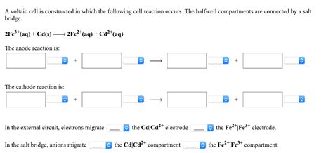 Solved A Voltaic Cell Is Constructed In Which The Following Chegg