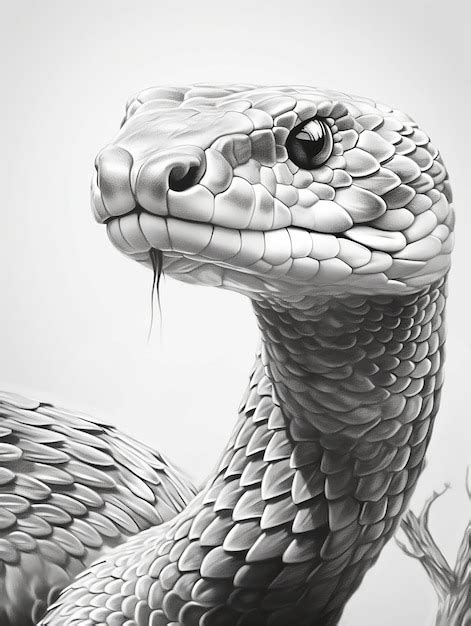 Pencil Sketch Artwork Rattlesnake Animal Drawing Premium Ai Generated