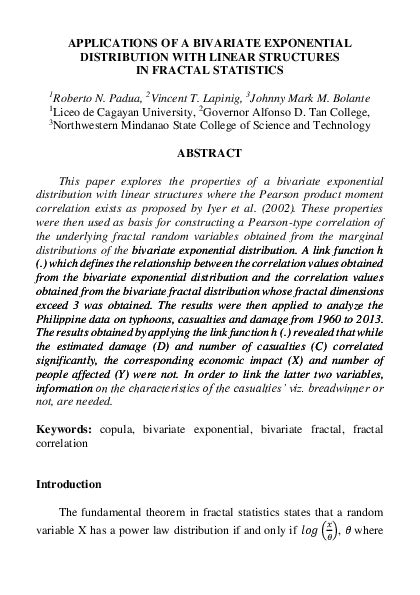 Doc Applications Of A Bivariate Exponential Distribution With Linear Structures