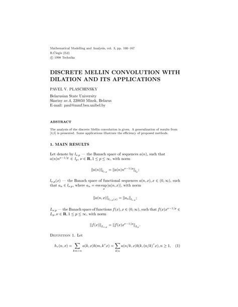 Pdf Discrete Mellin Convolution With Dilation And Its Applications