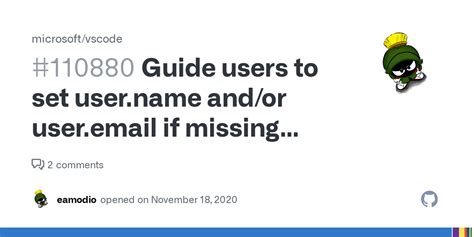 Guide Users To Set Username Andor Useremail If Missing From Git Config · Issue 110880
