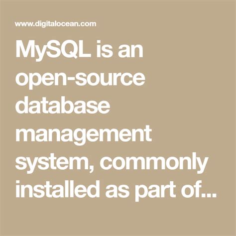 mysql is an open source database management system commonly installed as part of the popular
