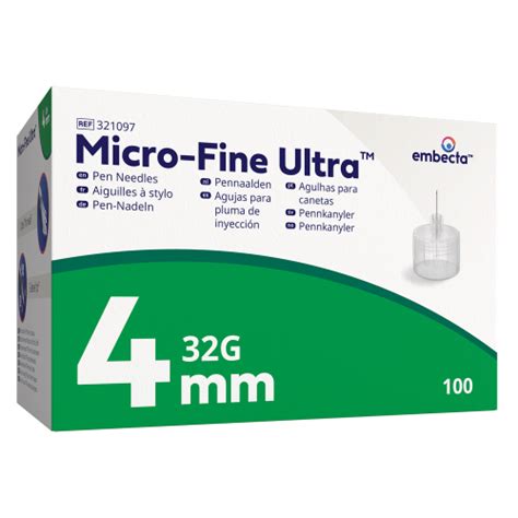 Bd Embecta Micro Fine Ultra Pen Needles 4 Mm 32g 100 Pieces