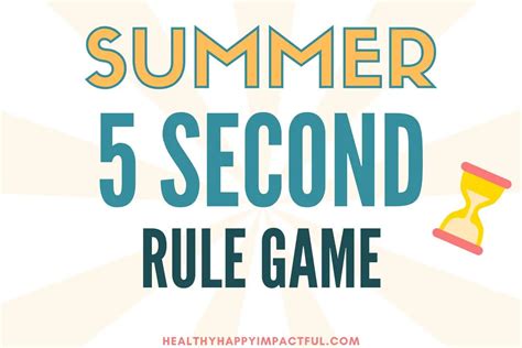 Summer 5 Second Game Quick Thinking Fun For Everyone