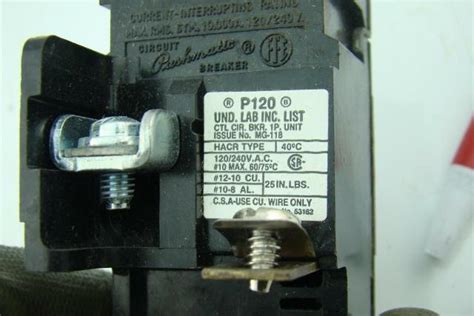 Siemens Pushmatic Ite Single Poll Breaker P120 Joseph Fazzio