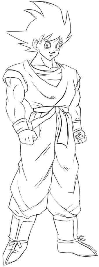 How To Draw Goku From Dragon Ball Z With Easy Step By Step Drawing