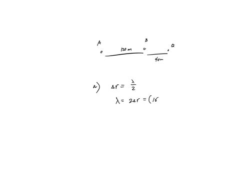 Solved Two Radio Antennas A And B Radiate In Phase Antenna B Is 120 M To The Right Of Antenna