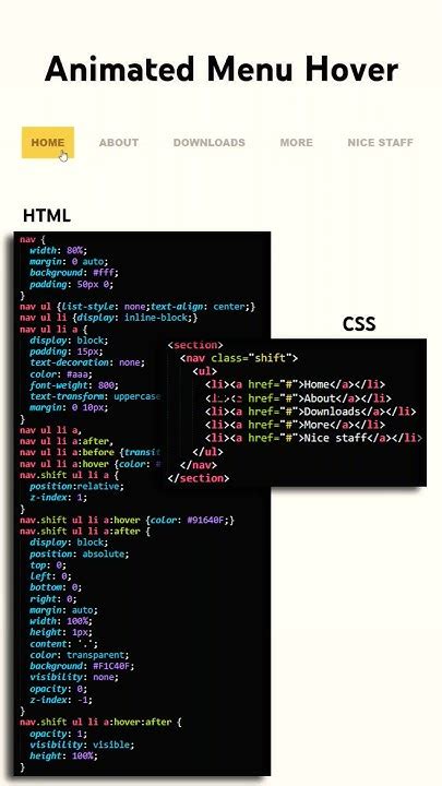 Animated Menu Hover Animation Using Html Css Only Navbar