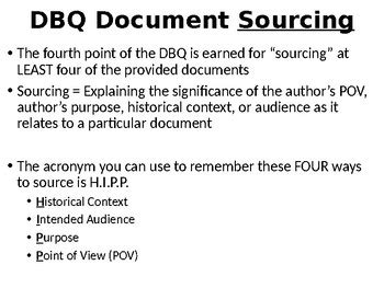AP World History DBQ Sourcing Practice Lesson By WorldHistoryTeach