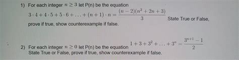 Solved 1 For Each Integer N≥3 Let Pn Be The Equation