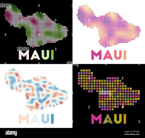 Maui Map Collection Of Map Of Maui In Dotted Style Borders Of The