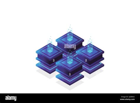Server Room Isometric Cloud Storage Data Data Center Big Data Processing And Computing