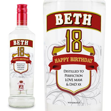 Personalised Smirnoff 18th Birthday Vodka T Year Age 70cl Birthday