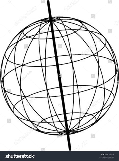 Globe With Axis Stock Vector Illustration 744763 Shutterstock