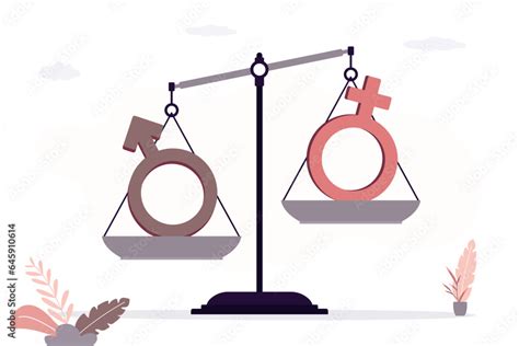 Vecteur Stock Gender Inequality Discrimination Sexual Inequality Sexism Of Man And Woman Sex