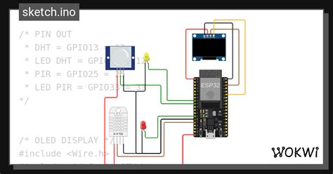 Dht Dan Pir Sensor Wokwi Esp32 Stm32 Arduino Simulator