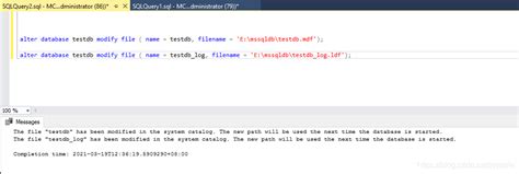 Mssqlserver 2019修改数据库文件存放路径的简单实现sqlserver2019永久更改数据库文件路径 Csdn博客