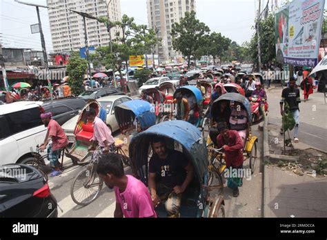 Dhaka Bangladesh August 27 2023 A General View Shows Rickshaw