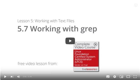 Sander Van Vugt On Linkedin Grep Command Linux Working With Grep Linux Lfcs Video Course
