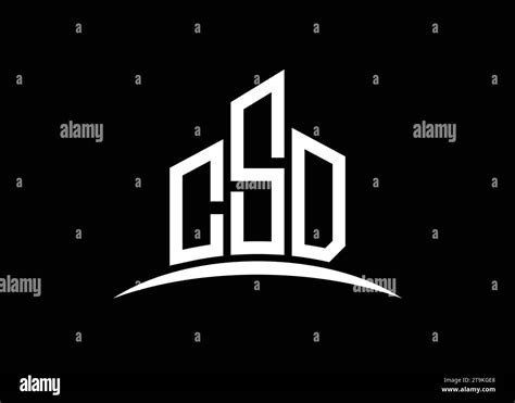 Letter Csd Building Vector Monogram Logo Design Template Building
