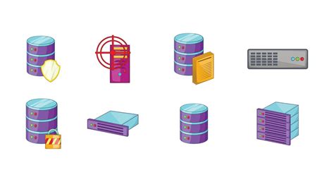 Server Icon Set Cartoon Style 9014153 Vector Art At Vecteezy