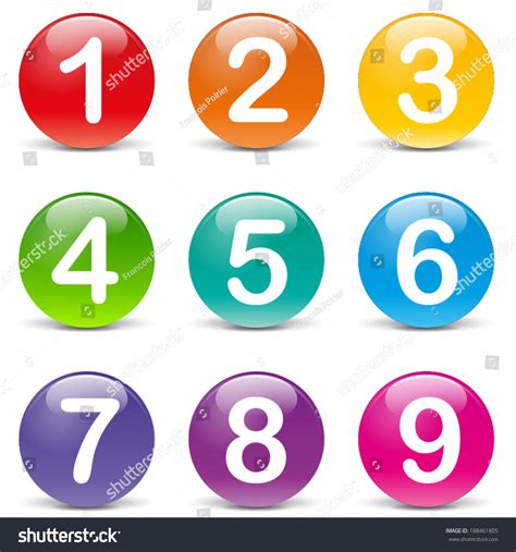 Vector Illustration Colored Numbers Icons On Stock Vector Royalty Free 188461805 Shutterstock