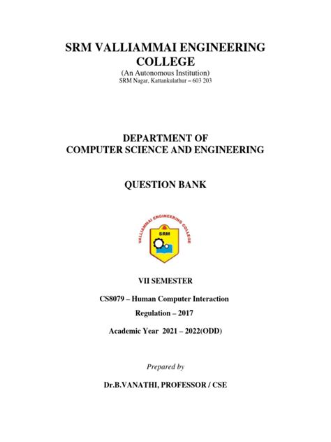 cs8079 human computer interaction pdf human computer interaction usability