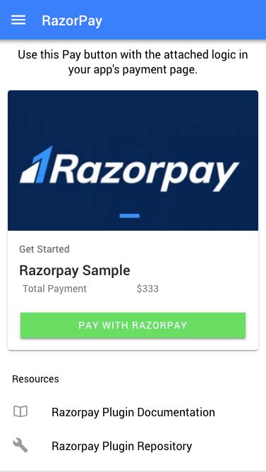 how to integrate razorpay in ionic 4 apps and pwa