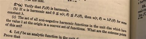 Solved 3 a Verify that Pr θ is harmonic b If u and Chegg com