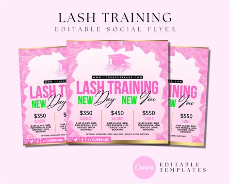 Lash Class Training Flyer Lashes Flyer Luxury Flyer Design Eyelashes