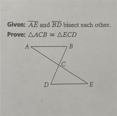 solved given bar ae ﻿and bar bd ﻿bisect each