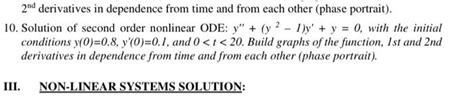 Solved NON LINEAR Systems Soltuions Exercise Must Be Done In Chegg