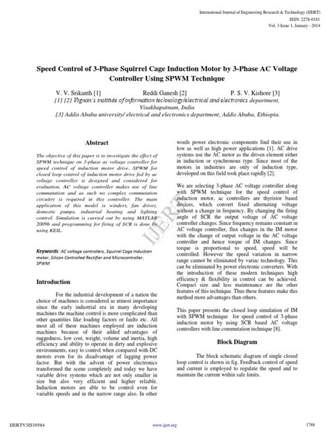 speed control of 3 phase squirrel cage induction motor by 3 phase ac voltage controller using